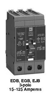 EDB34125 EDB34125 SQUARE D INT TERMOMAG NF 480VAC 3P 125A 18KA 480VAC ...