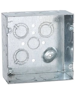 HBL257 HBL257 RACO CAJA CUADRADA GALV 4-11/16" PROF 2-1/8" KO 1/2" Y 3/ ...